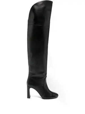 STUART WEITZMAN Slouchy Leather Over-the-knee Boots - Black