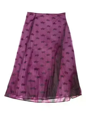 Acne Studios Star-print Jersey Midi Skirt - Purple