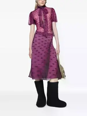 Acne Studios Star-print Jersey Midi Skirt - Purple