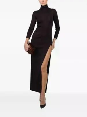 LA GALPA Turtleneck Side-slit Dress