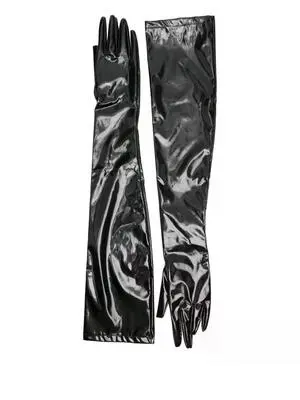 CHB CHRISTIAN BOARO Long Patent-leather Gloves - Black