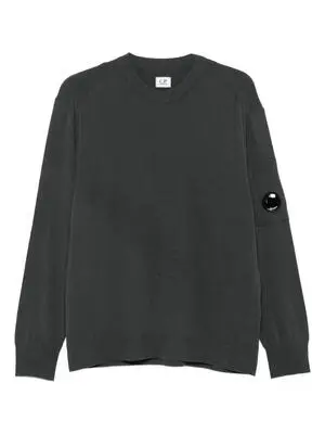 C.P. COMPANY Lens-detail Crew-neck Sweater - Grey