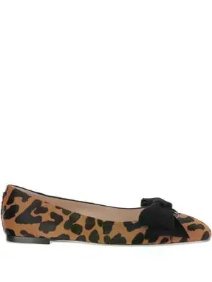 Valentino Garavani Bowow Leopard Print Ballerinas - Brown