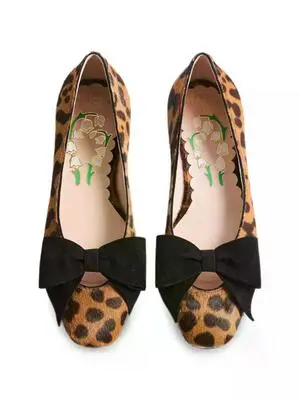 Valentino Garavani Bow Ballerinas In Pony-effect Calfskin - Neutrals