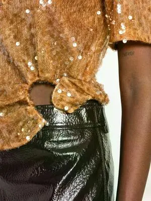 Christopher Esber Sequin-embellished Polo Top