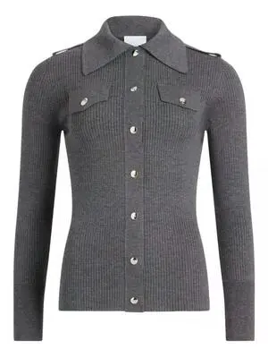 Patou Ribbed Collared Cardigan