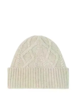 Eric Bompard Cable-knit Ribbed Cashmere Hat - Neutrals
