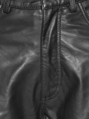 ROTATE BY BIRGER CHRISTENSEN Straight Leather Trousers - Grey