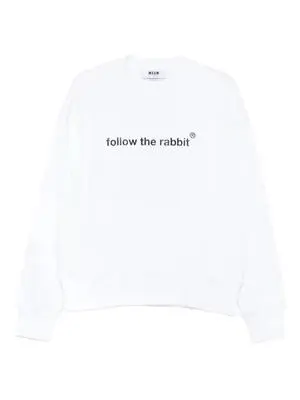 MSGM Ribbed-trim Sweatshirt With Graphic Print