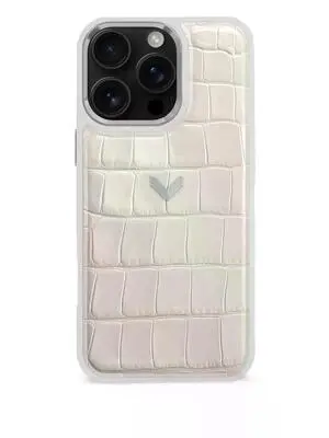 VELANTE Crocodile-effect Iphone 16 Pro Max Case - White