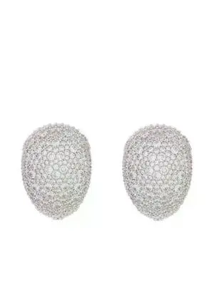 LANVIN Crystal-embellished Clip-on Earrings - Silver
