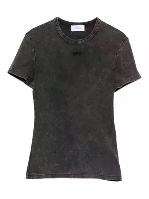 Off-White Logo-embroidered T-shirt - Grey