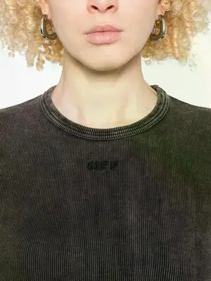 Off-White Logo-embroidered T-shirt - Grey
