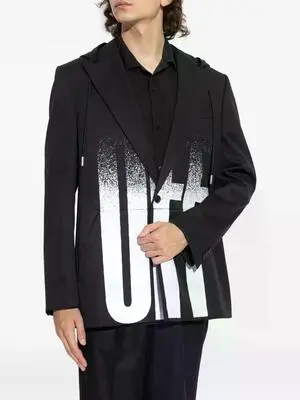 Off-White Hooded Jacket With Spray-paint Graphic