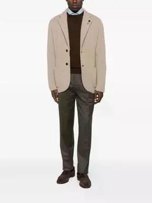 LARDINI Patch-pockets Buttoned Blazer