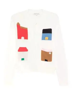 Stine Goya House-motif Cardigan - White