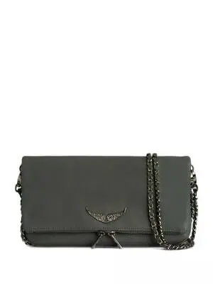 Zadig&Voltaire Logo-plaque Leather Clutch Bag - Grey