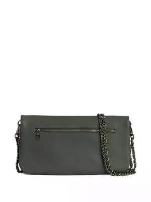 Zadig&Voltaire Logo-plaque Leather Clutch Bag - Grey