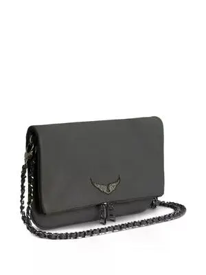 Zadig&Voltaire Logo-plaque Leather Clutch Bag - Grey