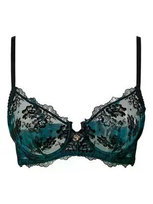 TWINSET Embroidered-tulle Underwire Bra - Green