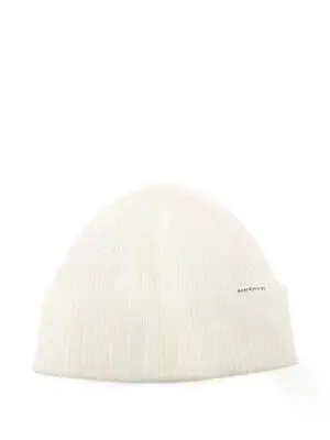 ANERKJENDT Ribbed Cotton Beanie - White