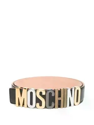 Moschino Logo Lettering Belt - Black