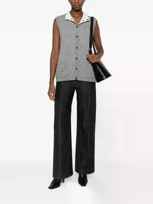 OLIVER LATTUGHI Ribbed Button-front Vest