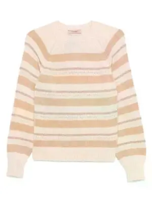 TWINSET Striped Lurex-detail Sweater
