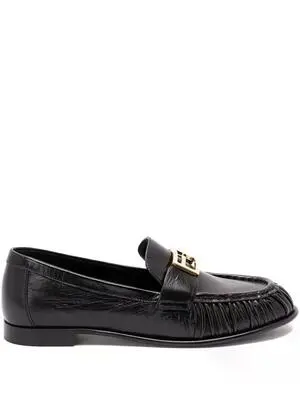 Fendi Logo-detail Leather Loafers