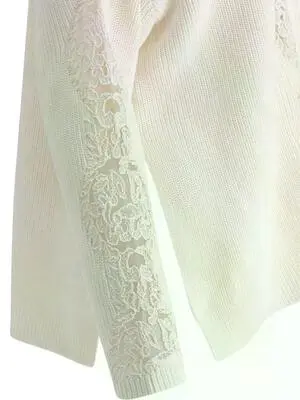 Elie Saab Lace-insert Cotton Sweater