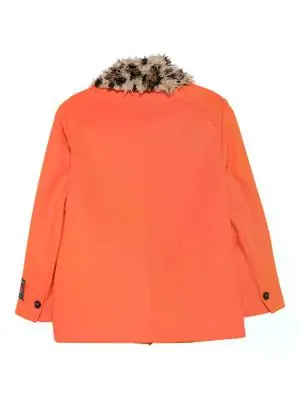 MSGM Wool-blend Jacket With Faux-fur Collar