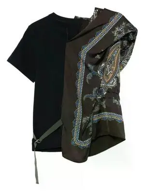 Sacai Paisley-print Paneled Top