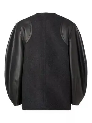Fendi Leather-paneled Wool Jacket