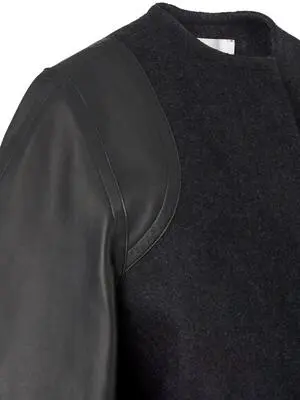Fendi Leather-paneled Wool Jacket