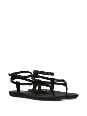 Hogan Leather Flat Sandals