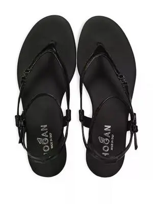 Hogan Leather Flat Sandals