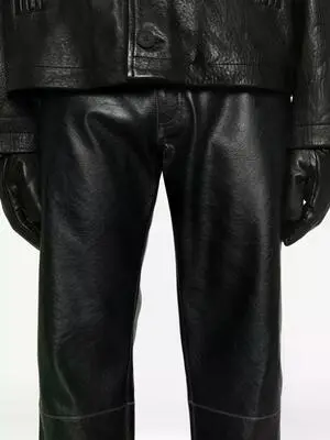 MAISON MARGIELA Leather-effect Five-pocket Trousers