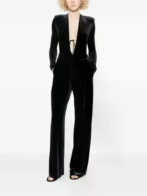 AMAZUIN Wide-leg High-waisted Velvet Trousers