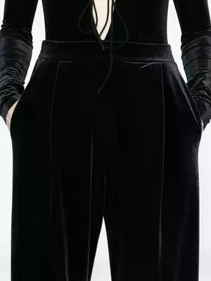AMAZUIN Wide-leg High-waisted Velvet Trousers