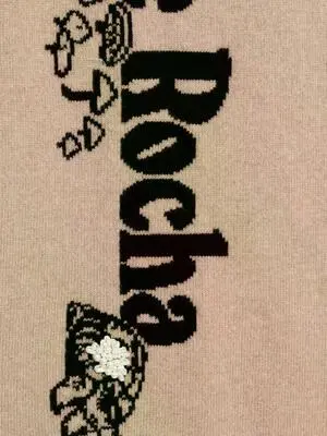 Simone Rocha Long Graphic Logo Knit Scarves