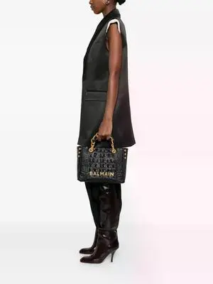Balmain Crocodile-effect Leather Tote Bag