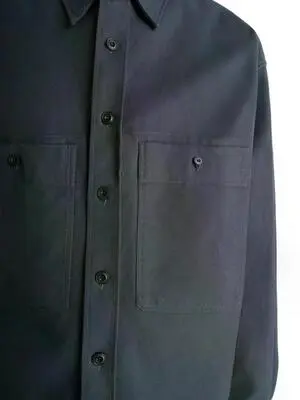 LEMAIRE Patch-pocket Twill Overshirt - Blue