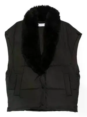 IRO PARIS Quilted Faux-fur Collar Vest