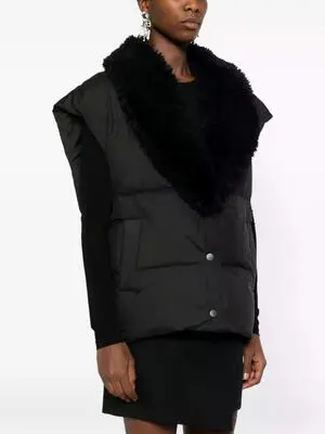 IRO PARIS Quilted Faux-fur Collar Vest