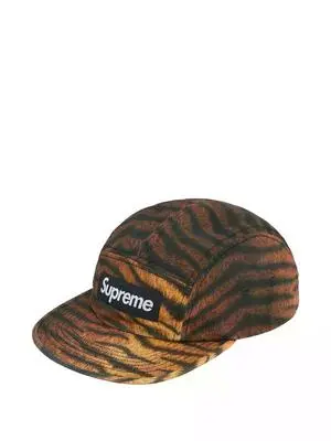 Supreme Tiger-print Camp Cap - Brown