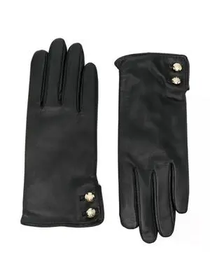 Ralph Lauren Buttoned Gloves - Black