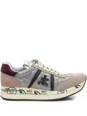 Premiata Sequin-embellished Low-top Sneakers - Neutrals