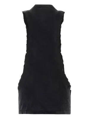 Balenciaga Ripped Cotton Tank Top - Black