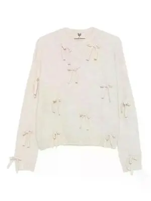 ANIYE BY Bow-embellished Sweater - Neutrals