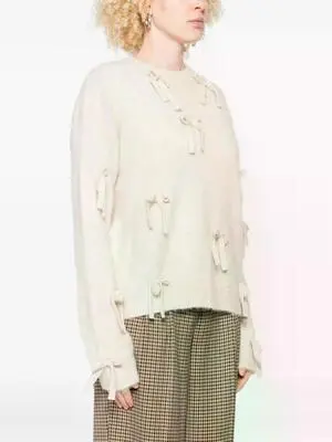 ANIYE BY Bow-embellished Sweater - Neutrals
